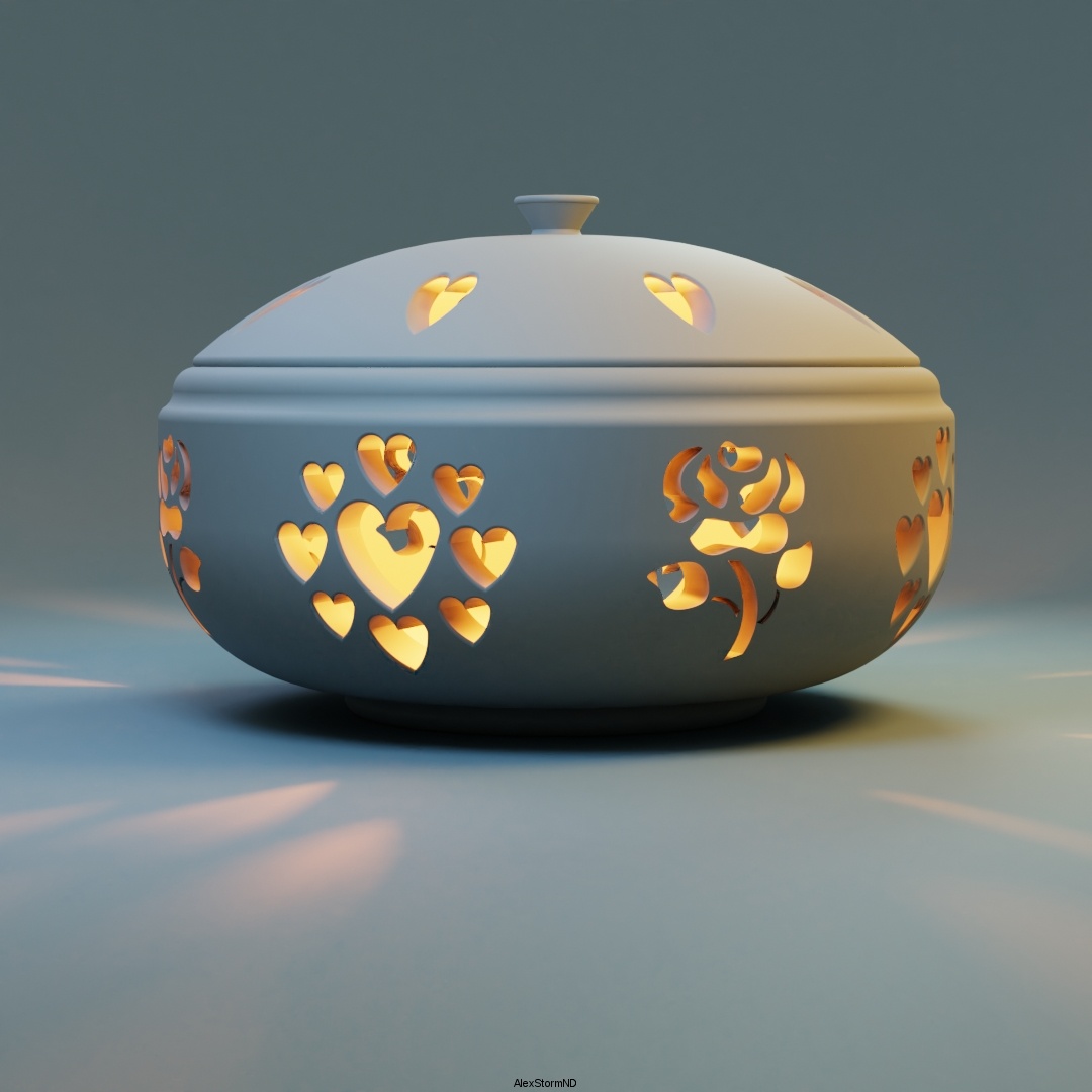 3D file Candy bowl Heart and Rose・Model to download and 3D print・Cults