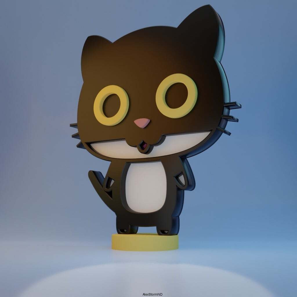 Free STL file Flat Black Cat 🐱・Object to download and to 3D print・Cults
