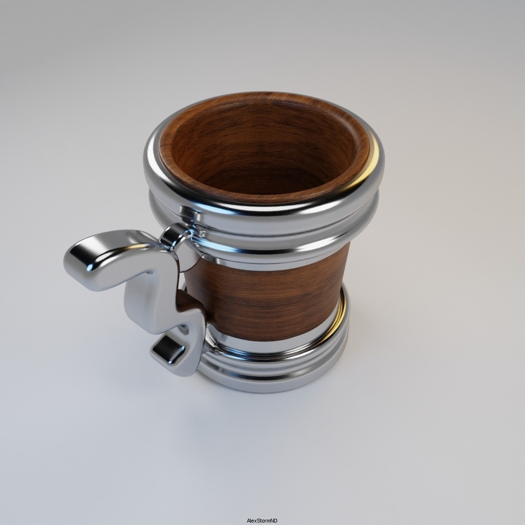 Free STL file Wooden mug in a metal frame・Model to download and 3D ...