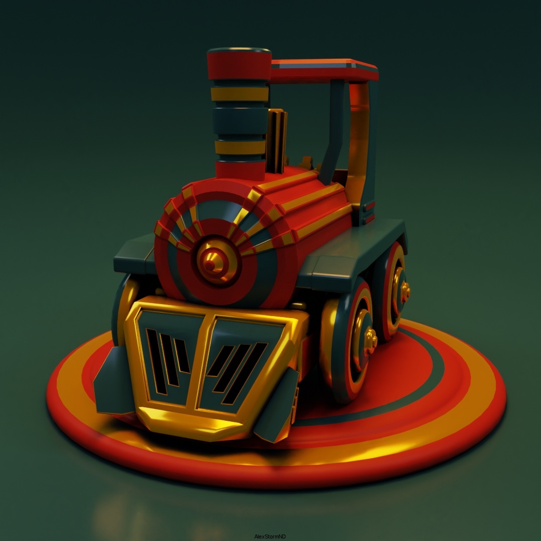 Файл STL Steam locomotive on a pedestal・Модель 3D-принтера для ...