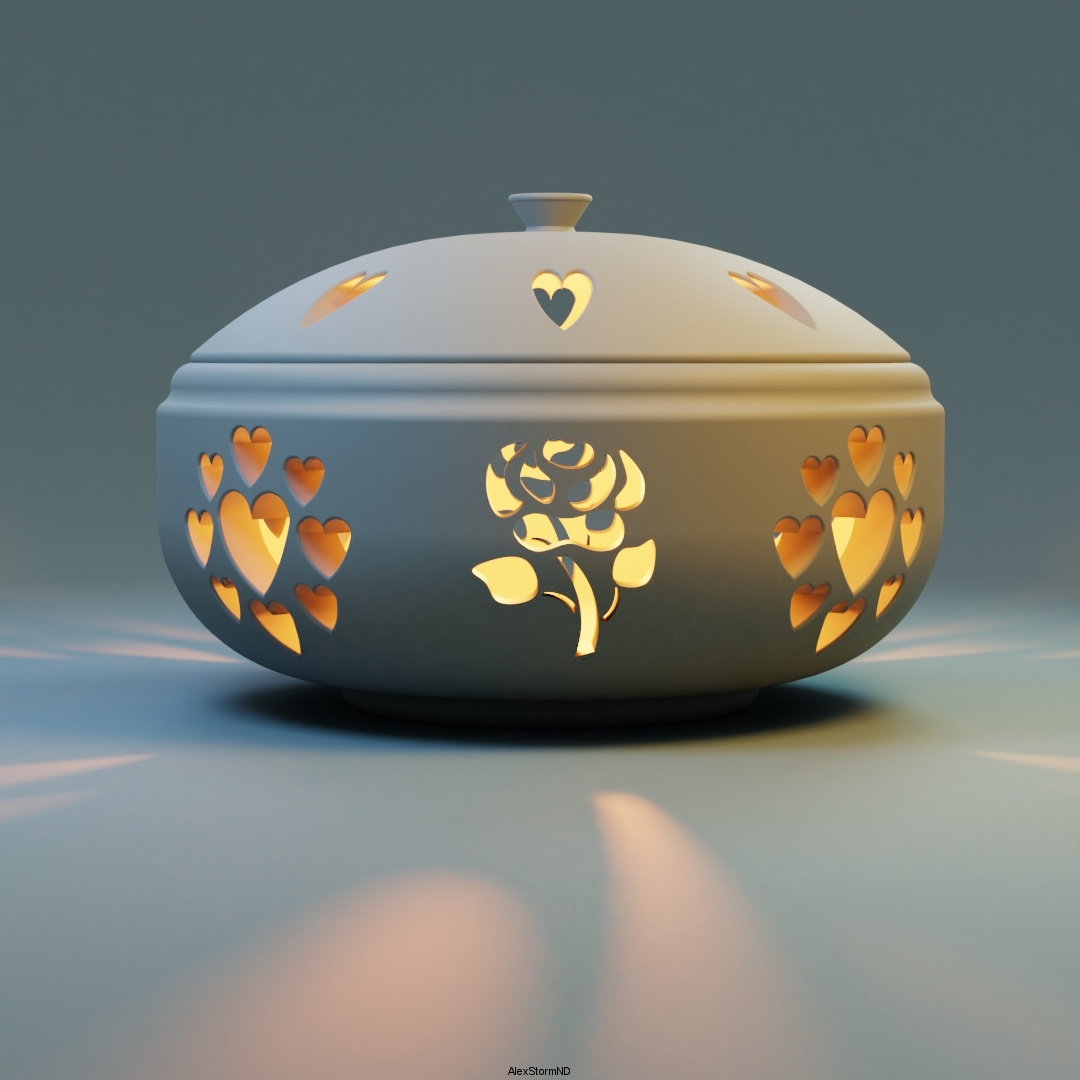 3D file Candy bowl Heart and Rose・Model to download and 3D print・Cults