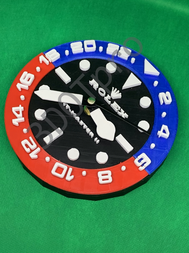 3D file Wall clock ROLEX GMT Master II・3D print design to download・Cults