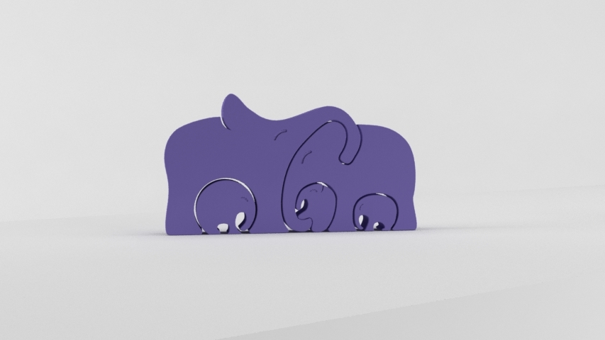 Free 3D file Elephant Family Puzzle・Design to download and 3D print・Cults