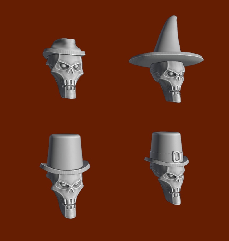 STL file Necr heads with hats ⚔・Design to download and 3D print・Cults