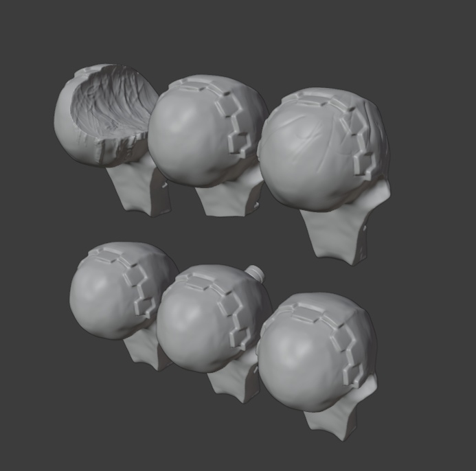 STL file damaged necron heads ⚔・3D printing model to download・Cults