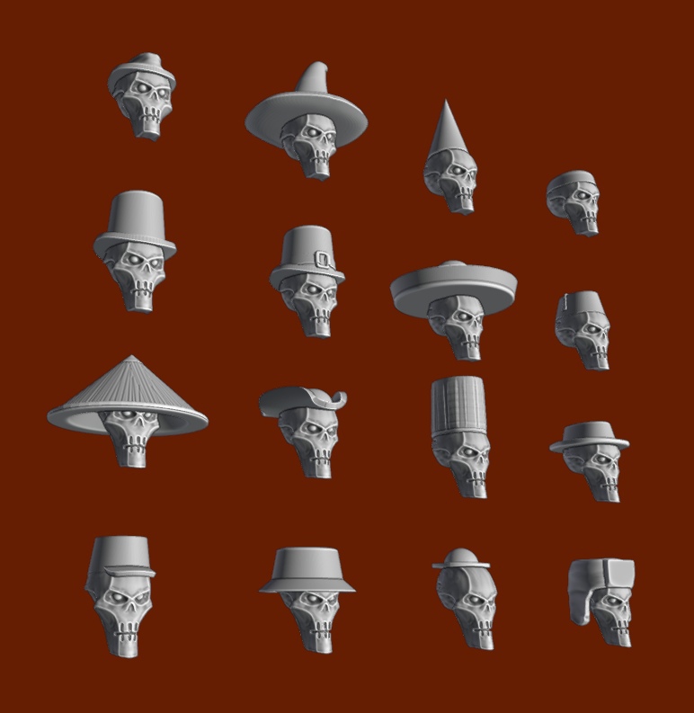 STL file Necr heads with hats ⚔・Design to download and 3D print・Cults