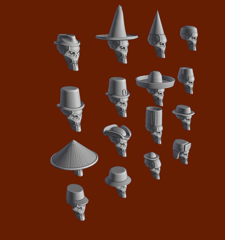 STL file Necr heads with hats ⚔・Design to download and 3D print・Cults