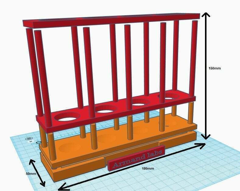 Free STL file Stand for 4x 50ml lab tubes・3D printing model to download ...