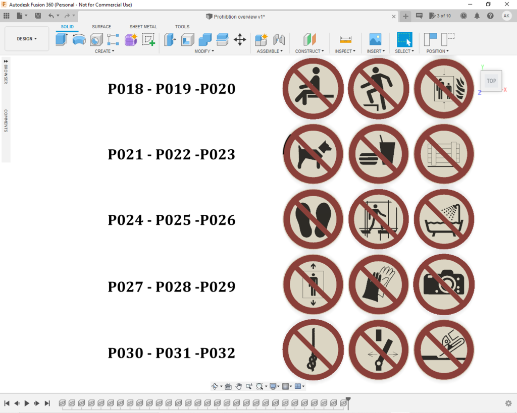 Free STL file ISO 7010 Prohibition Symbol Collection・3D printer design ...