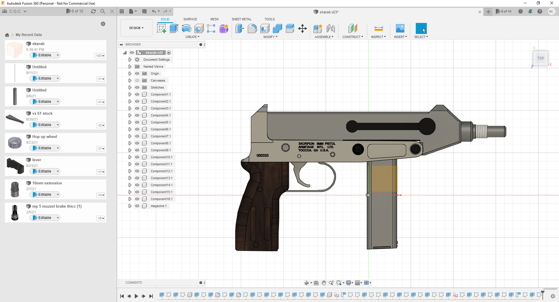 STL file Armitage International Scarab Skorpion 🔫・Model to download and ...