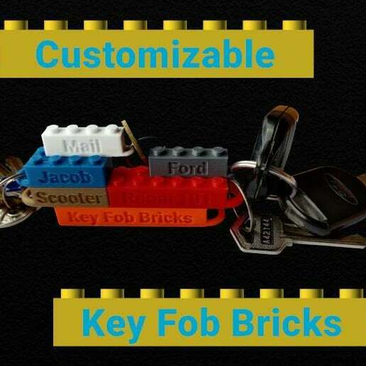 Download free SCAD file Customizable LEGO compatible Text Brick Key ...