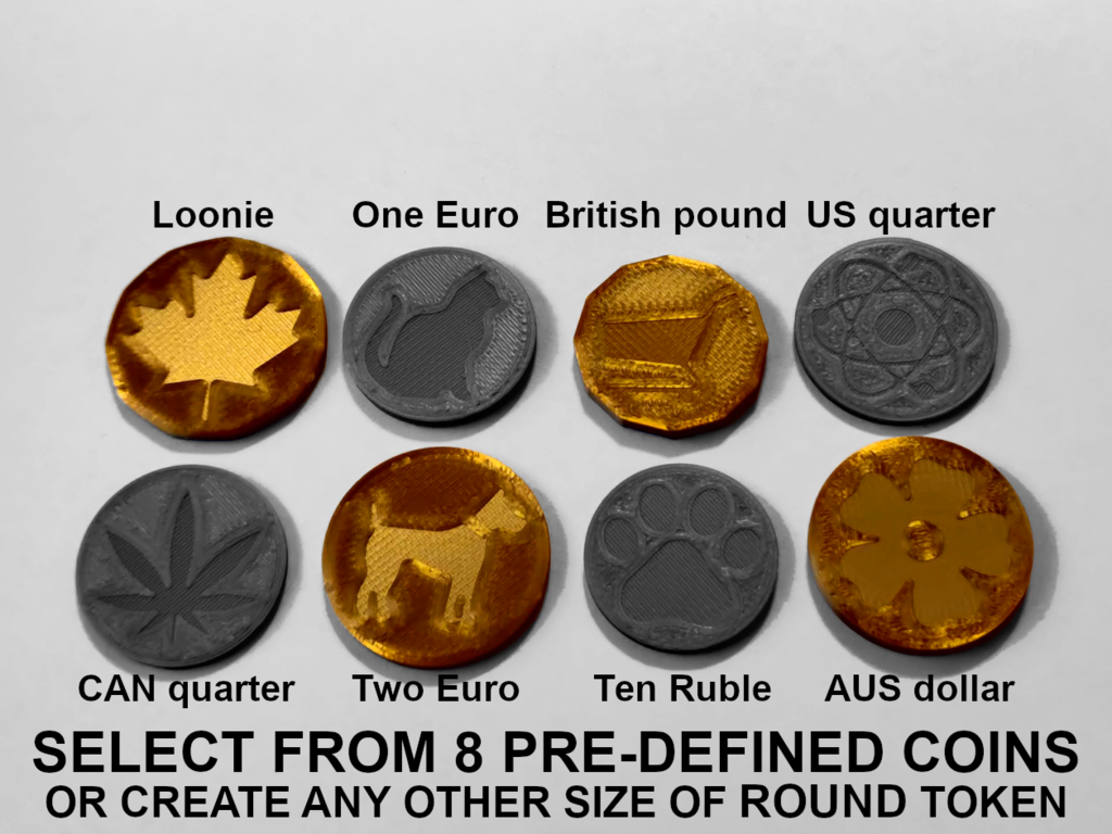 Free STL file Customizable Engraved Shopping Cart Tokens 🛒・3D printer ...