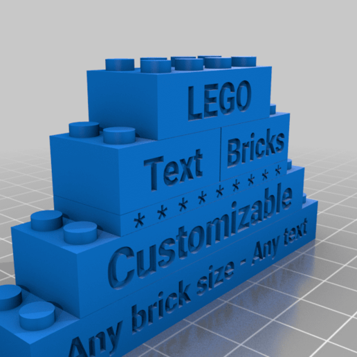 Download free SCAD file Customizable LEGO compatible Text Bricks • 3D ...