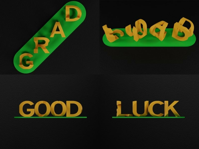 Бесплатный STL файл Customizable Triple Letter Blocks Illusion 🎨・Модель ...