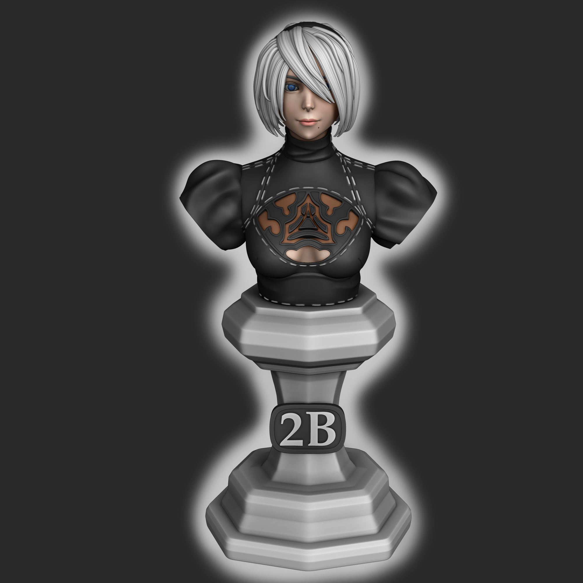 3D file 2B bust - Nier Automata 👤・Design to download and 3D print・Cults
