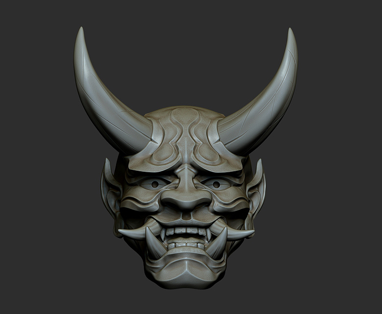 STL file Hannya Mask Magnet on Fridge Oni Mask Samurai Mask 3D print ...