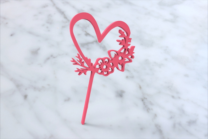 STL file Heart cake topper 💜・3D printable model to download・Cults
