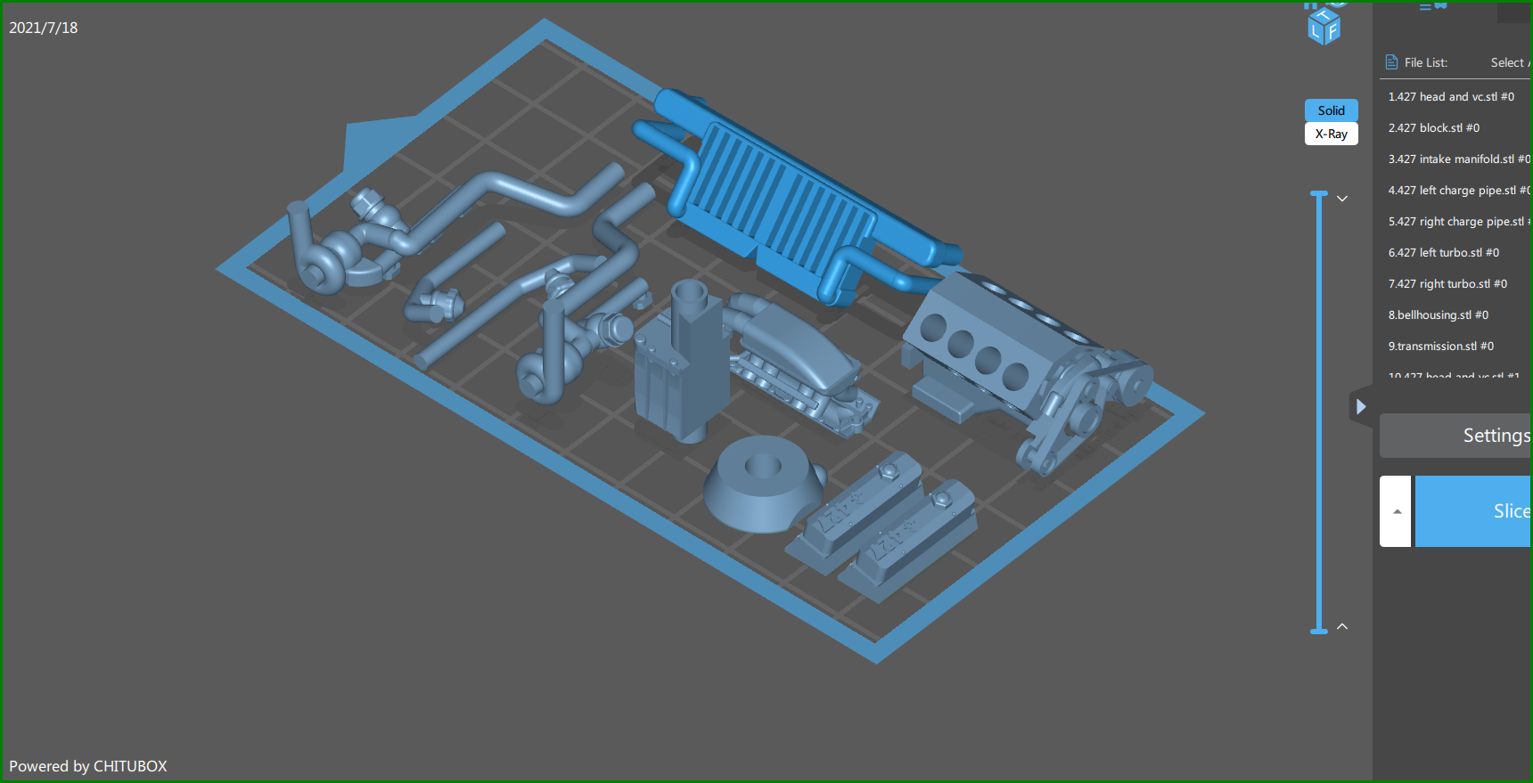 STL file 427 sbc twin turbo 1/25・3D print design to download・Cults