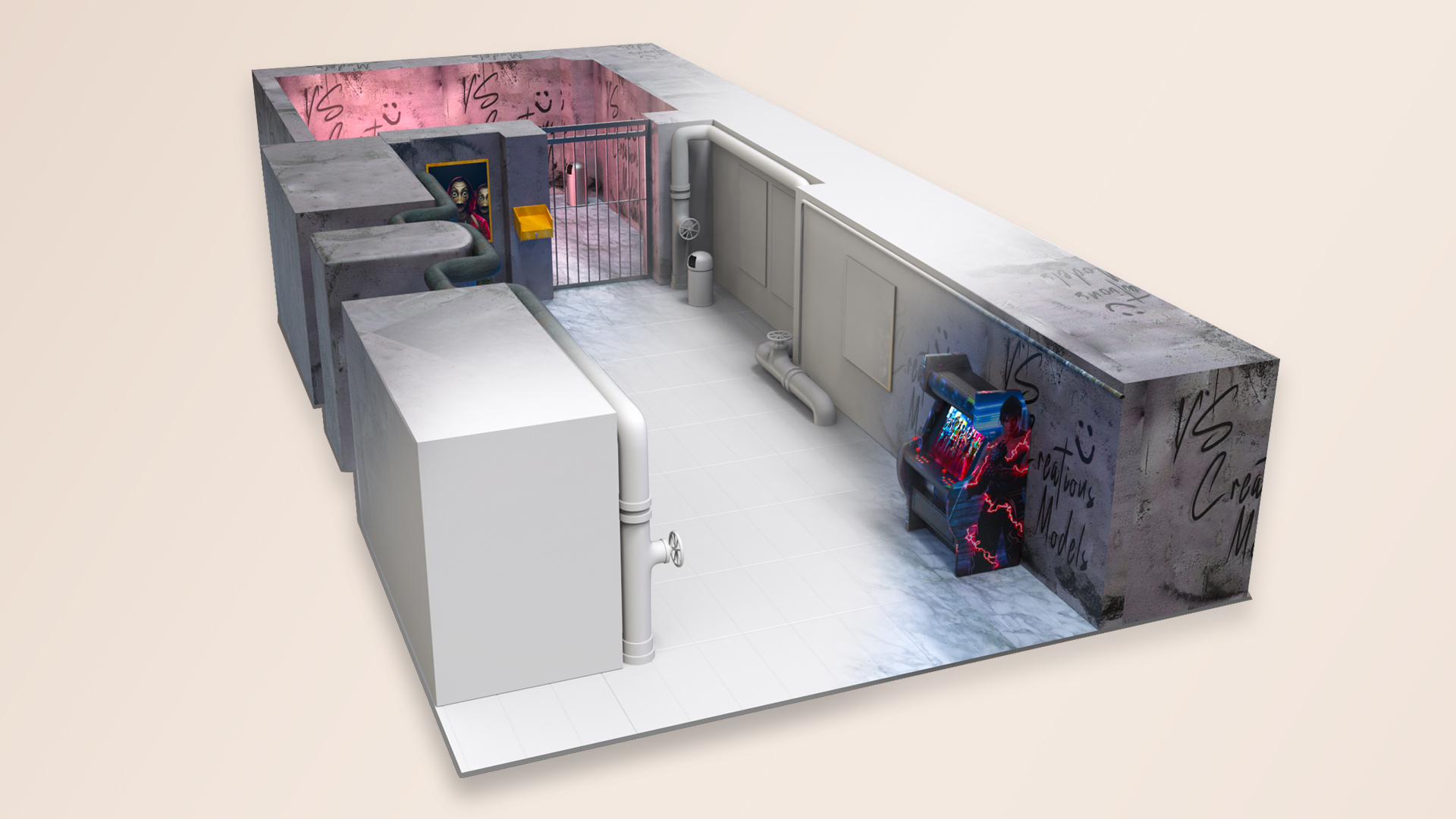 3D file Game Scene 3d model Lowpoly・3D printing design to download・Cults
