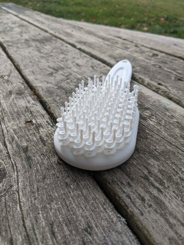 Free STL file Hair Brush (with flexible bristles)・Object to download ...