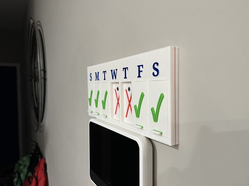 Free 3D file Day of the week checkbox・Model to download and 3D print・Cults