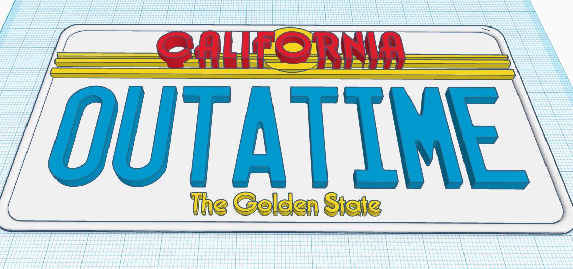 STL file License plate Dolorean OUTATIME・3D printing model to download ...