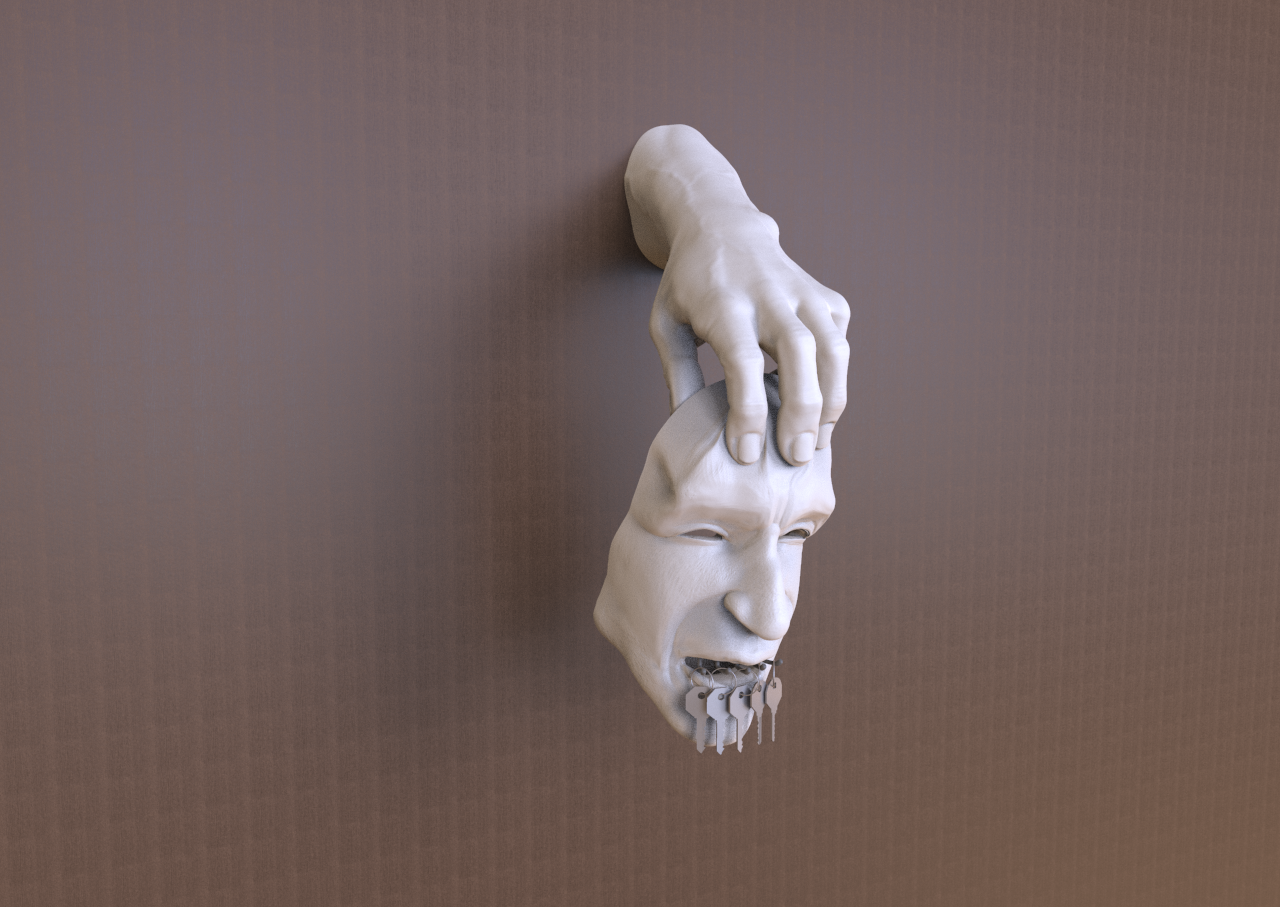 Fichier STL Porte-clés mural expressif・Modèle à imprimer en 3D à télécharger・Cults