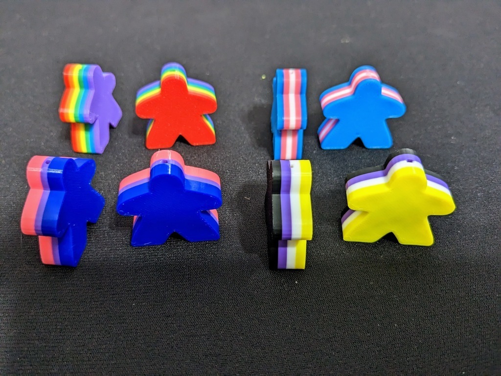 Archivo 3D gratis Llaveros Pride Meeple・Objeto de impresión 3D para ...