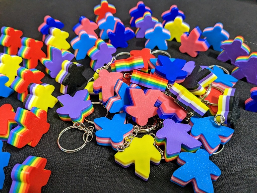 Free 3D file Pride Meeple Key fobs・3D printable design to download・Cults