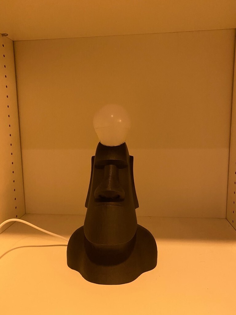 Free STL file Moai Head - Bright Idea Lamp. (very simple)・3D printable ...