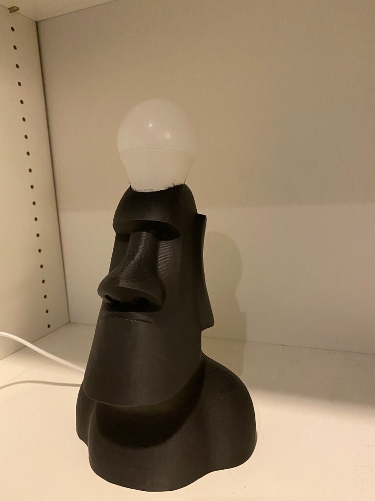 Free STL file Moai Head - Bright Idea Lamp. (very simple)・3D printable ...