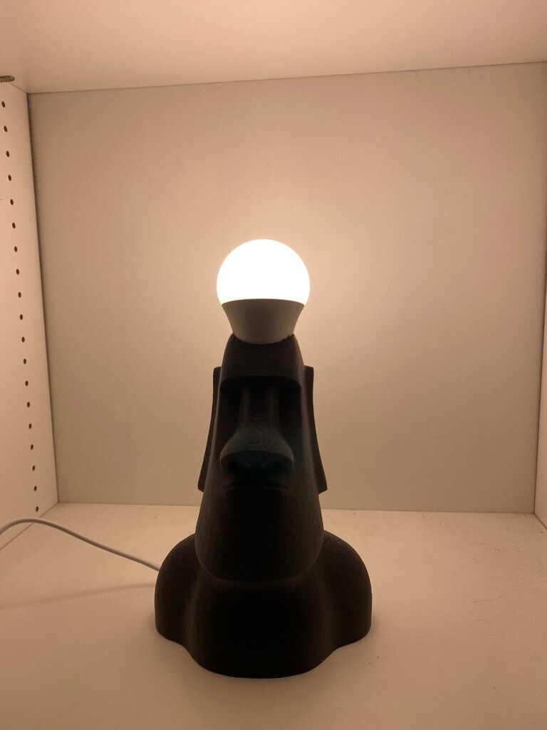Free STL file Moai Head - Bright Idea Lamp. (very simple)・3D printable ...