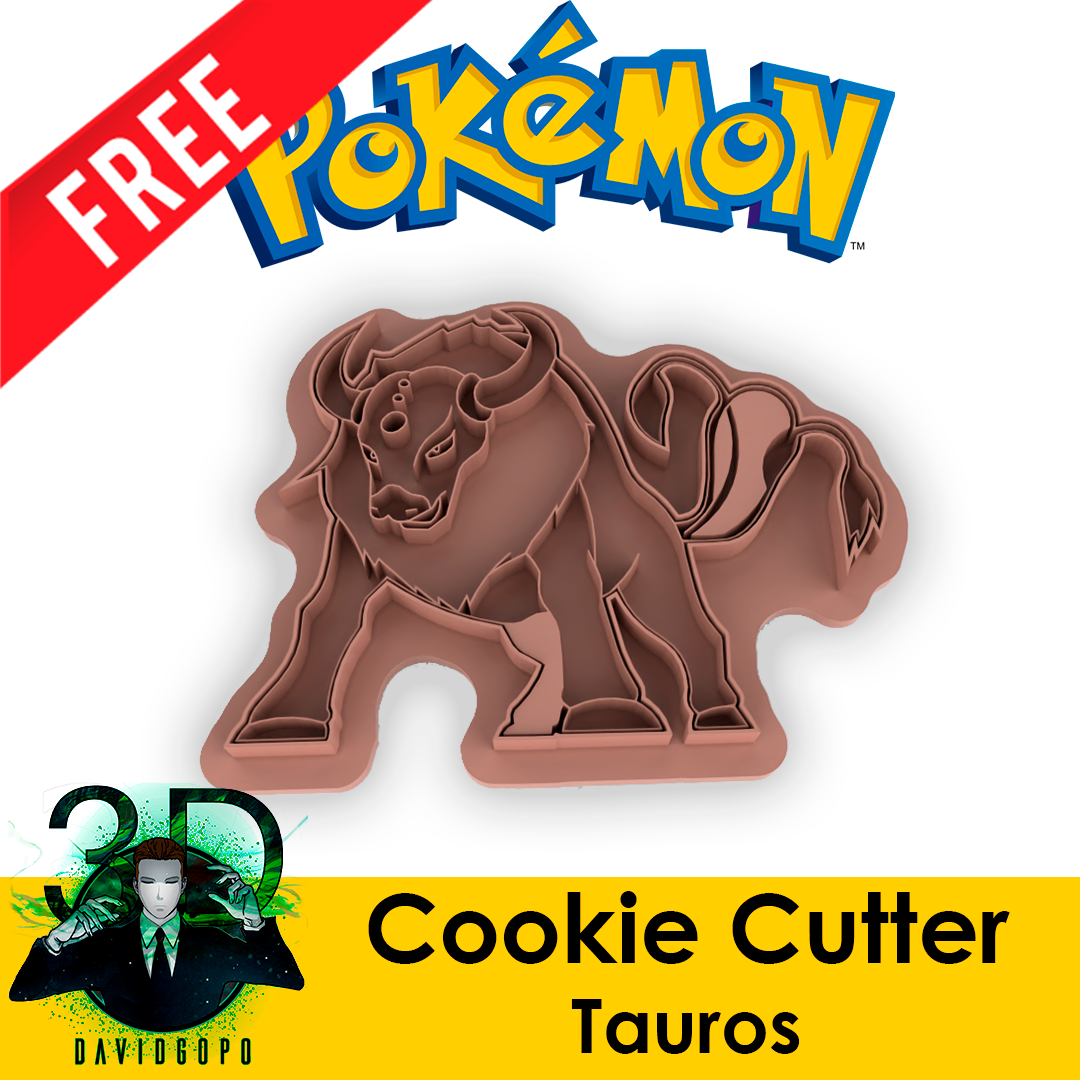 Archivo STL gratis TAUROS COOKIE CUTTER / POKEMON・Plan para descargar y ...