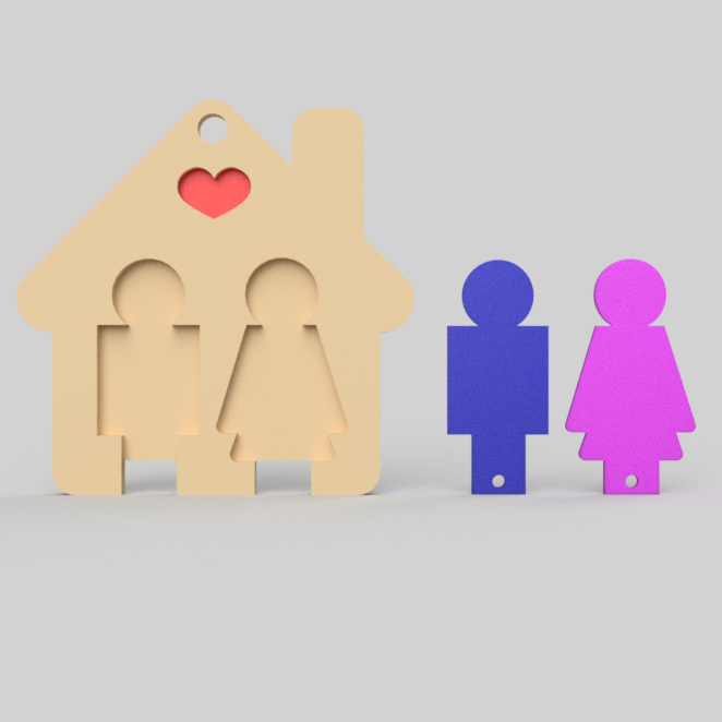 STL file Keychain couple love.・3D printer design to download・Cults