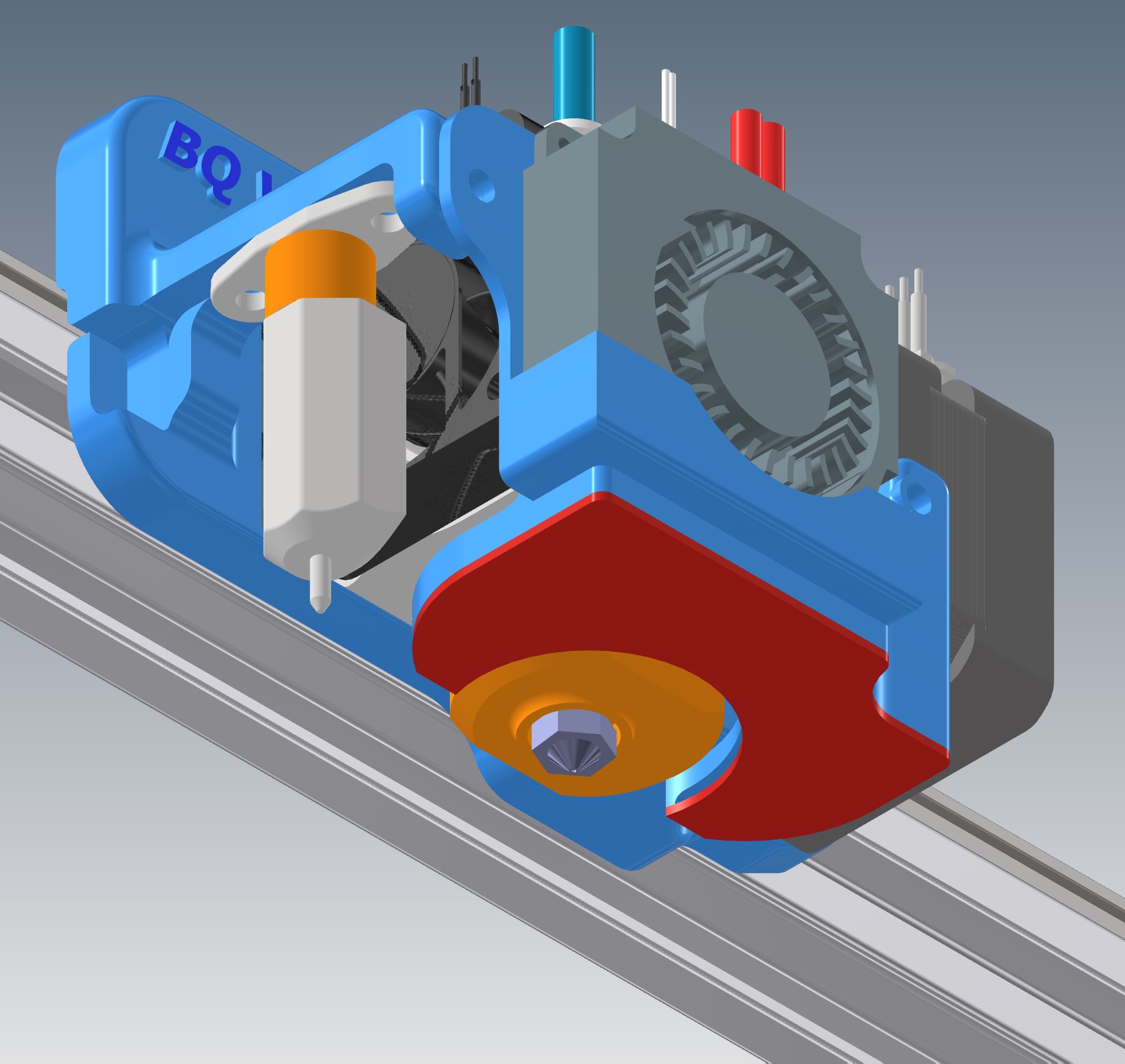 Free STL file BQ V2.0 extruder head support on linear rail 🔧・3D printer ...