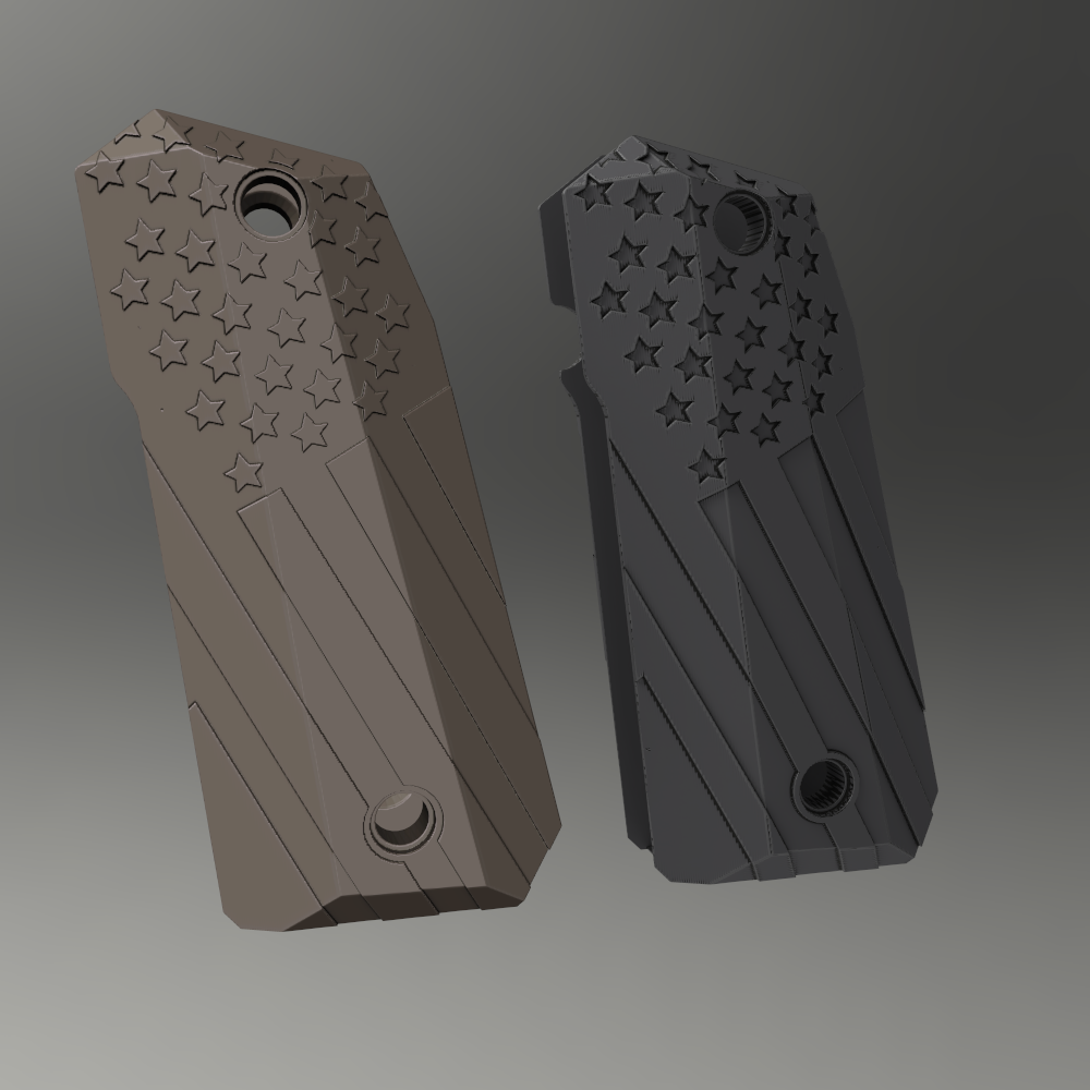 3D file 1911 OFFICER! modern shape grips US flag theme 🌃・3D printer ...