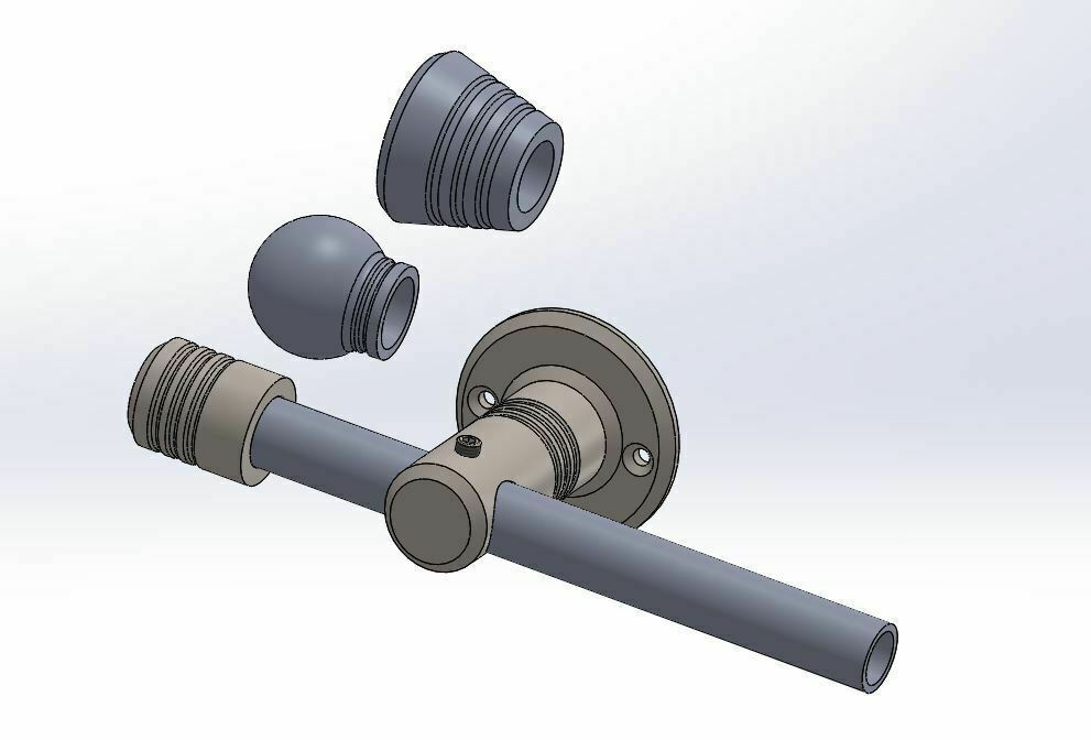 Free STL file Curtain wall rod holder + end cap・Model to download and ...