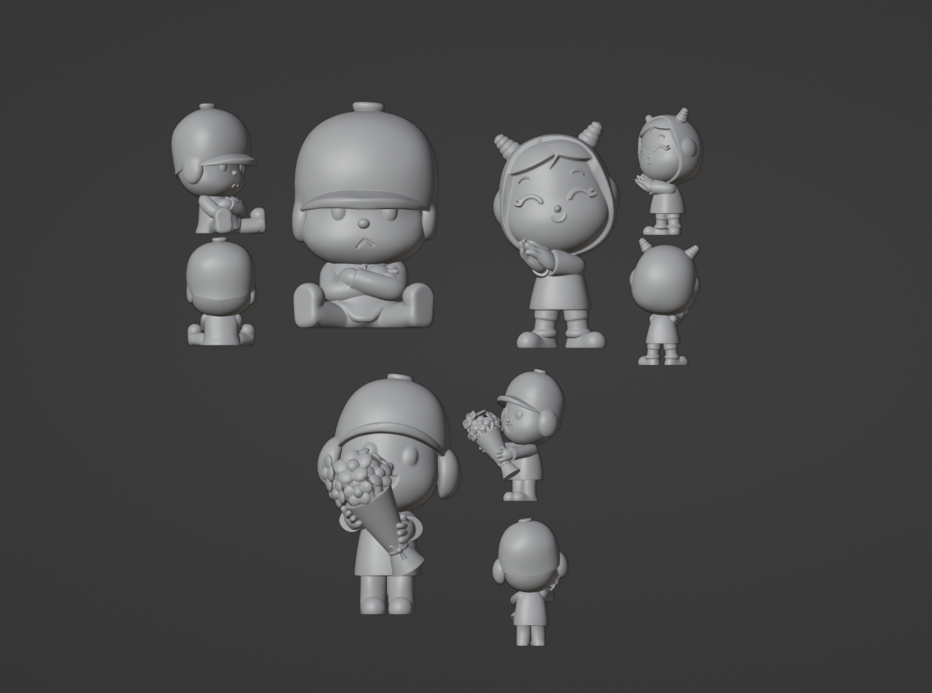 Stl File Pocoyo And Nina Pack X 3 Stl・3d Printable Design To Download・cults