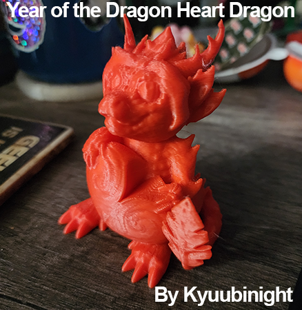 Free STL file Year of the Dragon Heart Dragon (Supportless) # ...