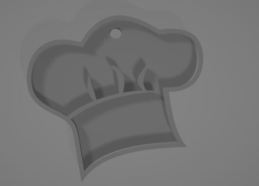 STL file chef hat keychain nameless・3D printable design to download・Cults