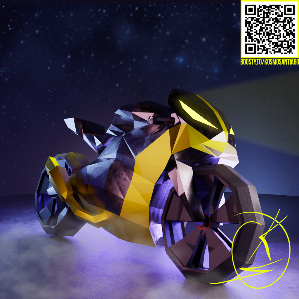 Free 3D file Low poly motorcycle・3D printer model to download・Cults