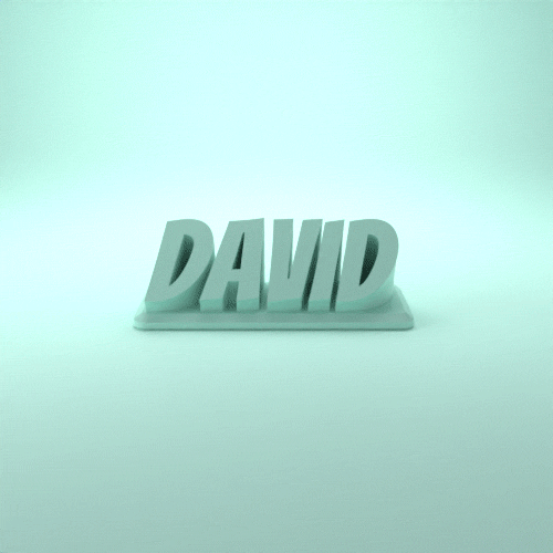 STL file David 3D Nametag - 5 Fonts・3D printer design to download・Cults
