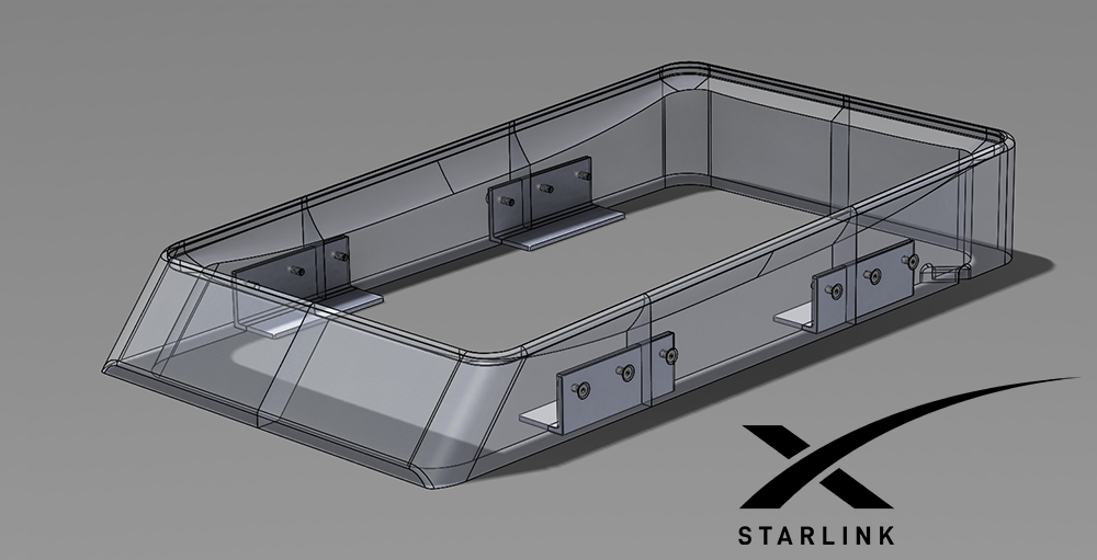 Archivo 3D gratis Base plana Starlink para plato rectangular・Plan para ...