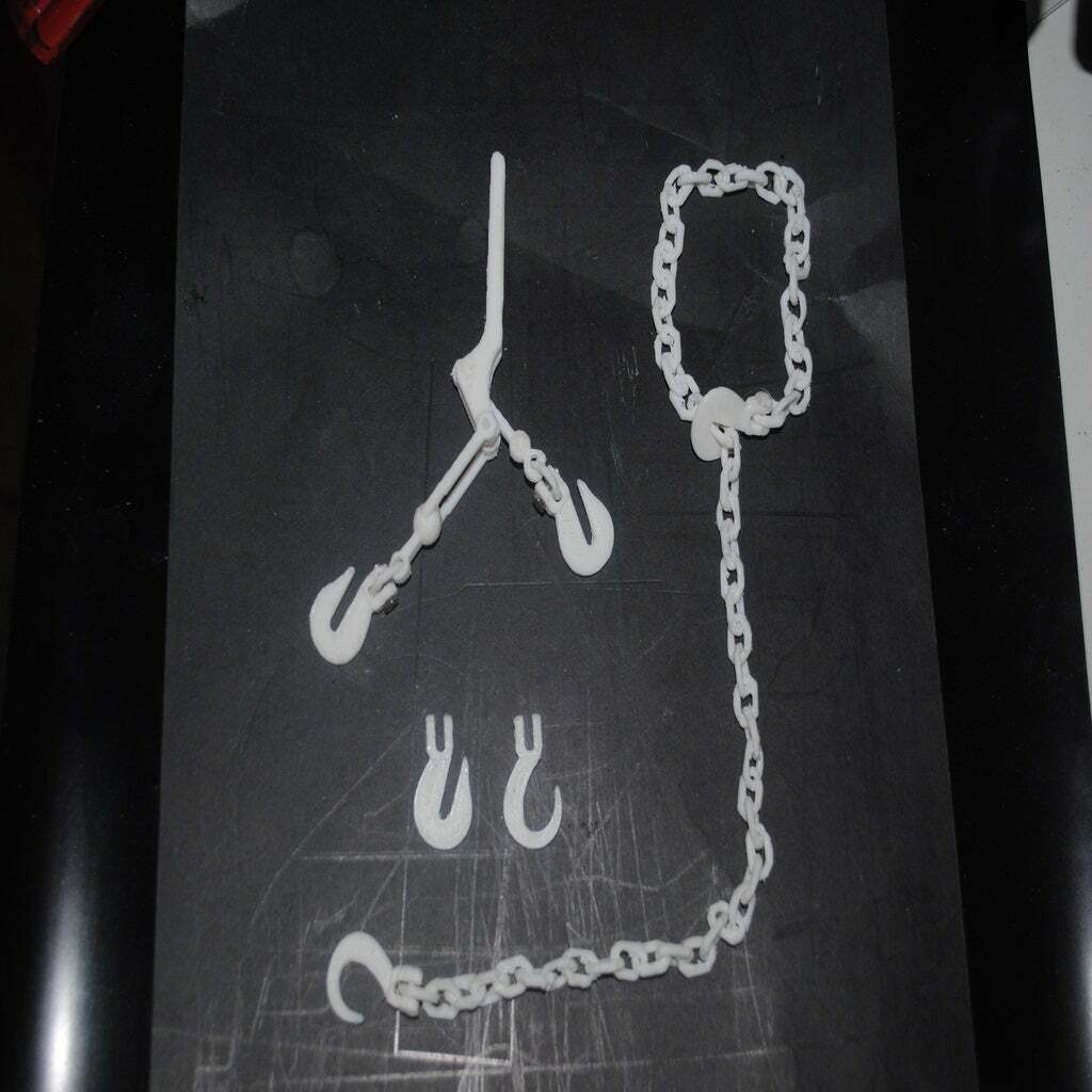 Free STL file 1/10 scale tie down chain hooks and binder・3D printer ...
