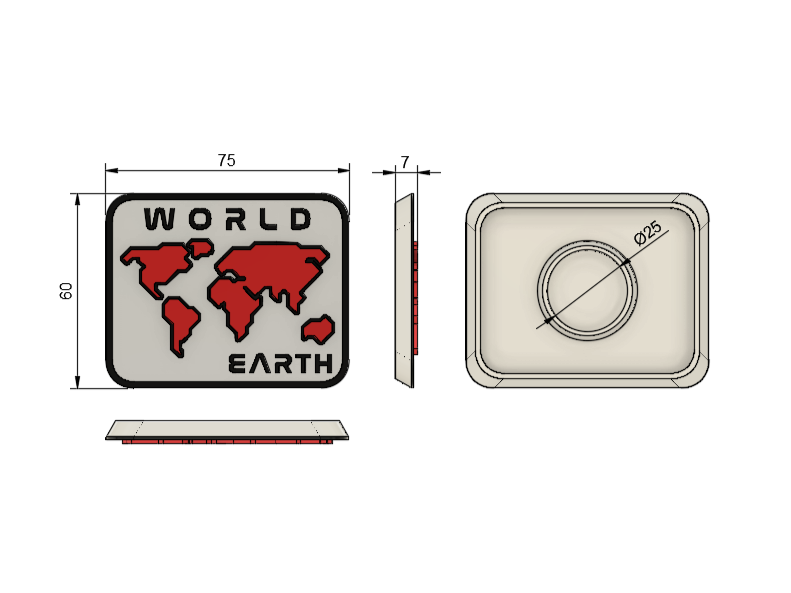 Free 3D file World Earth Fridge Magnet 🗺️・3D printing model to download ...