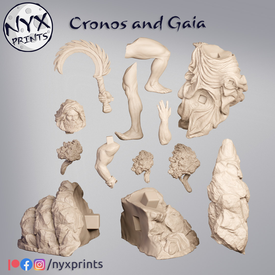 3D file Titan Cronos and Gaia・3D printing model to download・Cults