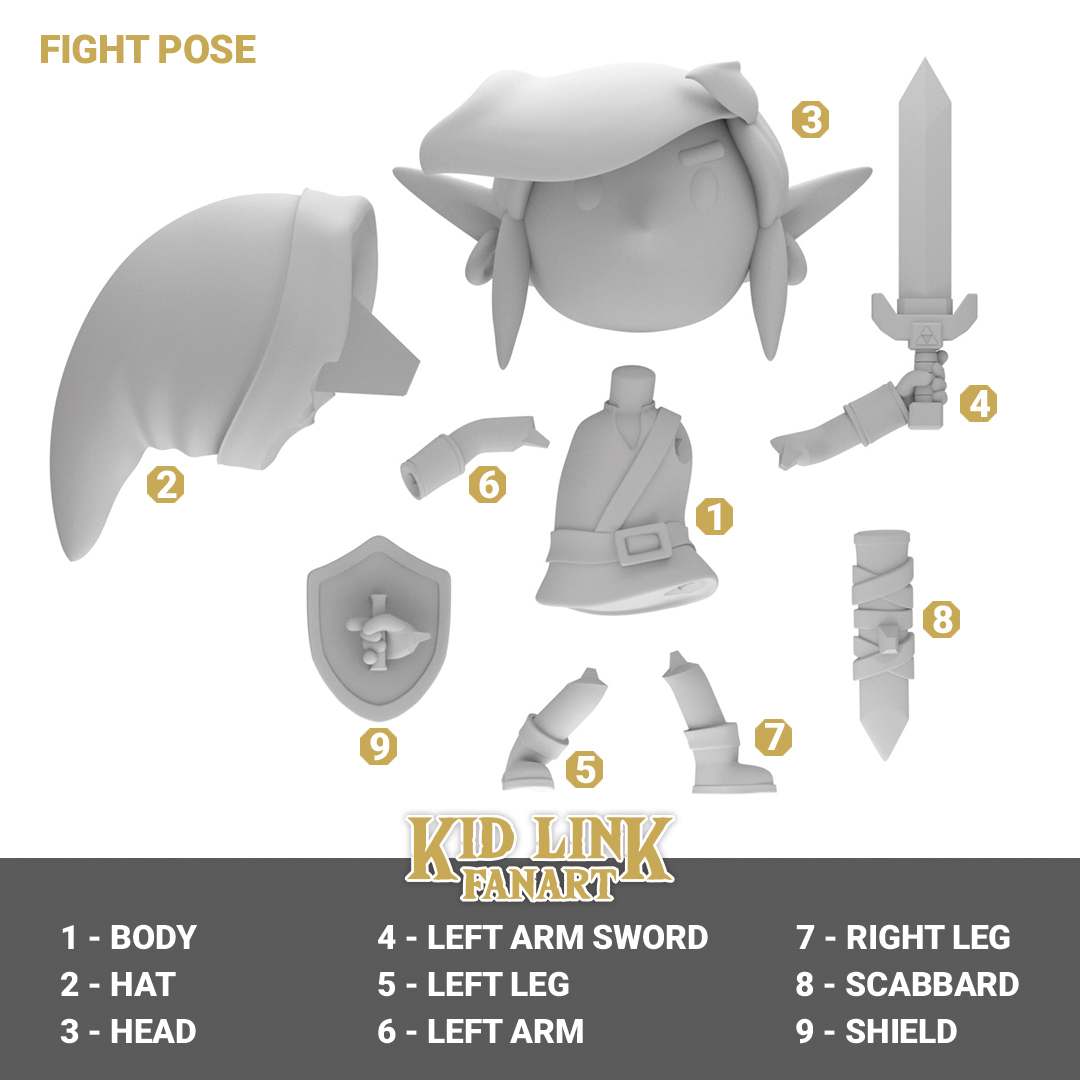 STL file KID LINK - FIGHT POSE - FANART - ZELDA 🔗・3D print design to ...