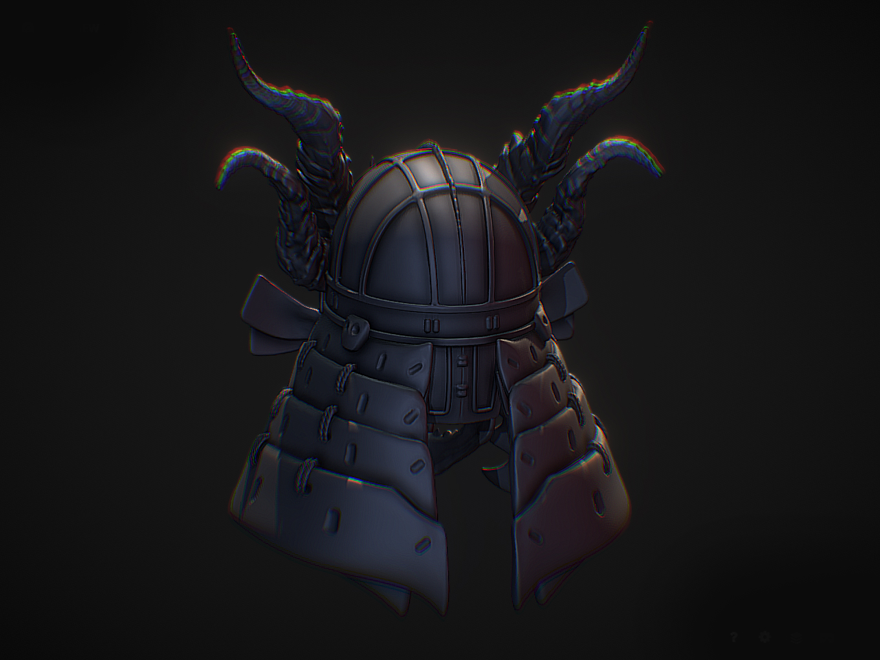 OBJ file Demonic Samurai Helmet・3D print design to download・Cults