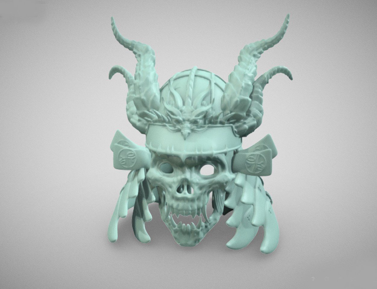 OBJ file Demonic Samurai Helmet・3D print design to download・Cults