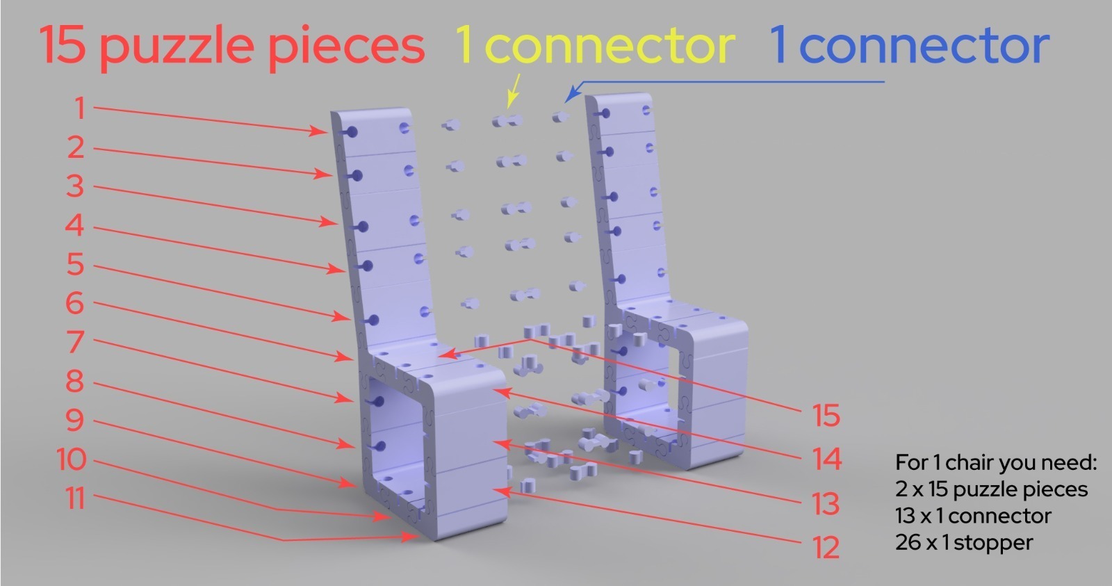 Free STL file Puzzle Chair 🧩・3D printing idea to download・Cults